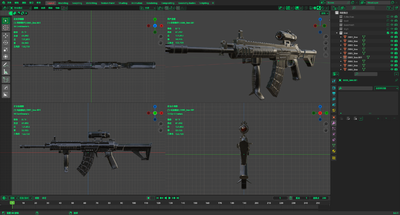 QBZ 191突击步枪模型-枪械模型模型库-Blender(.blend)模型下载-cg模型网