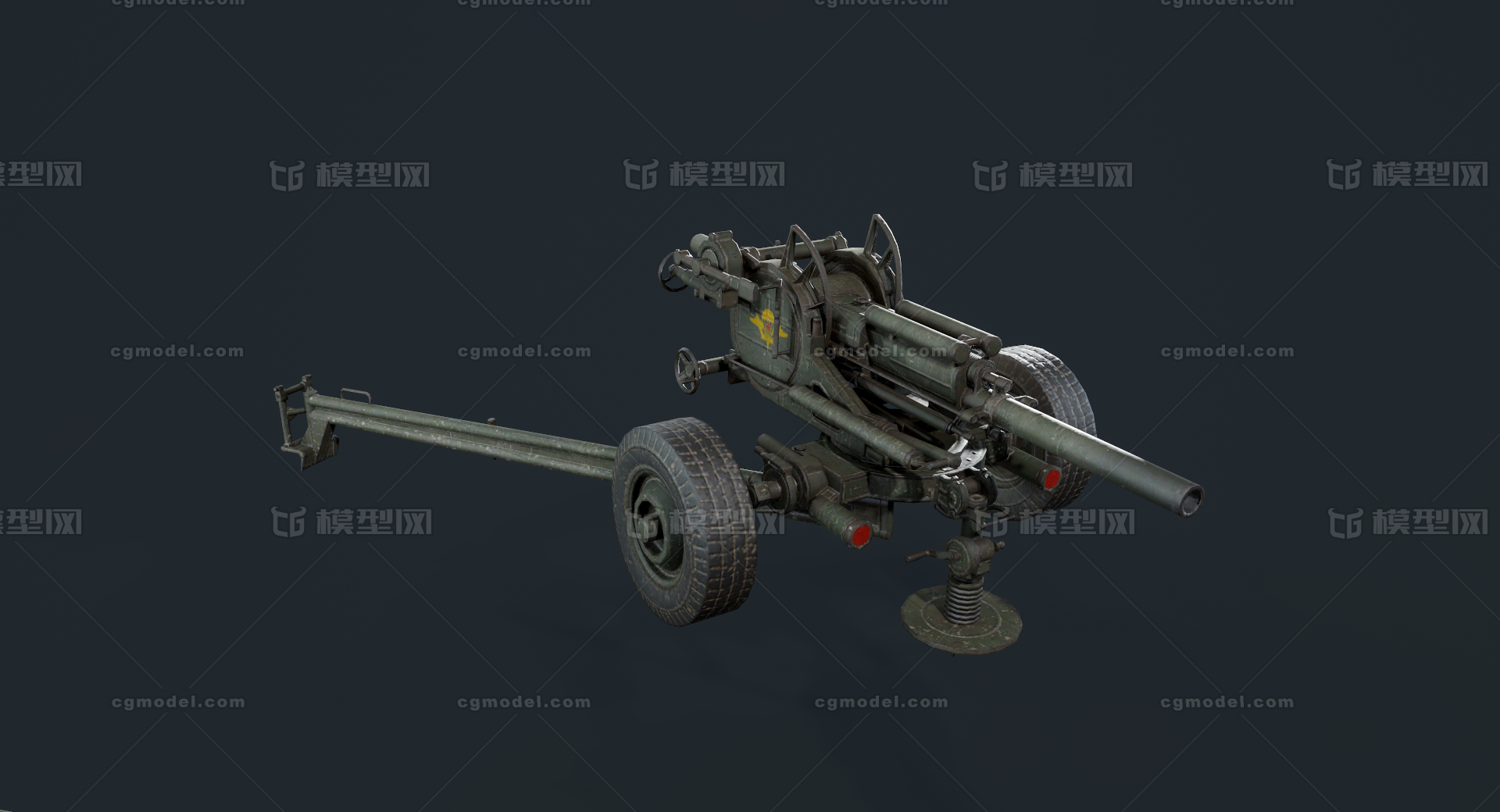 PBR次世代写实苏联2b9“矢车菊 ”82毫米速射迫击炮模型模型-火炮器械模型库-3ds Max(.max)模型下载-cg模型网