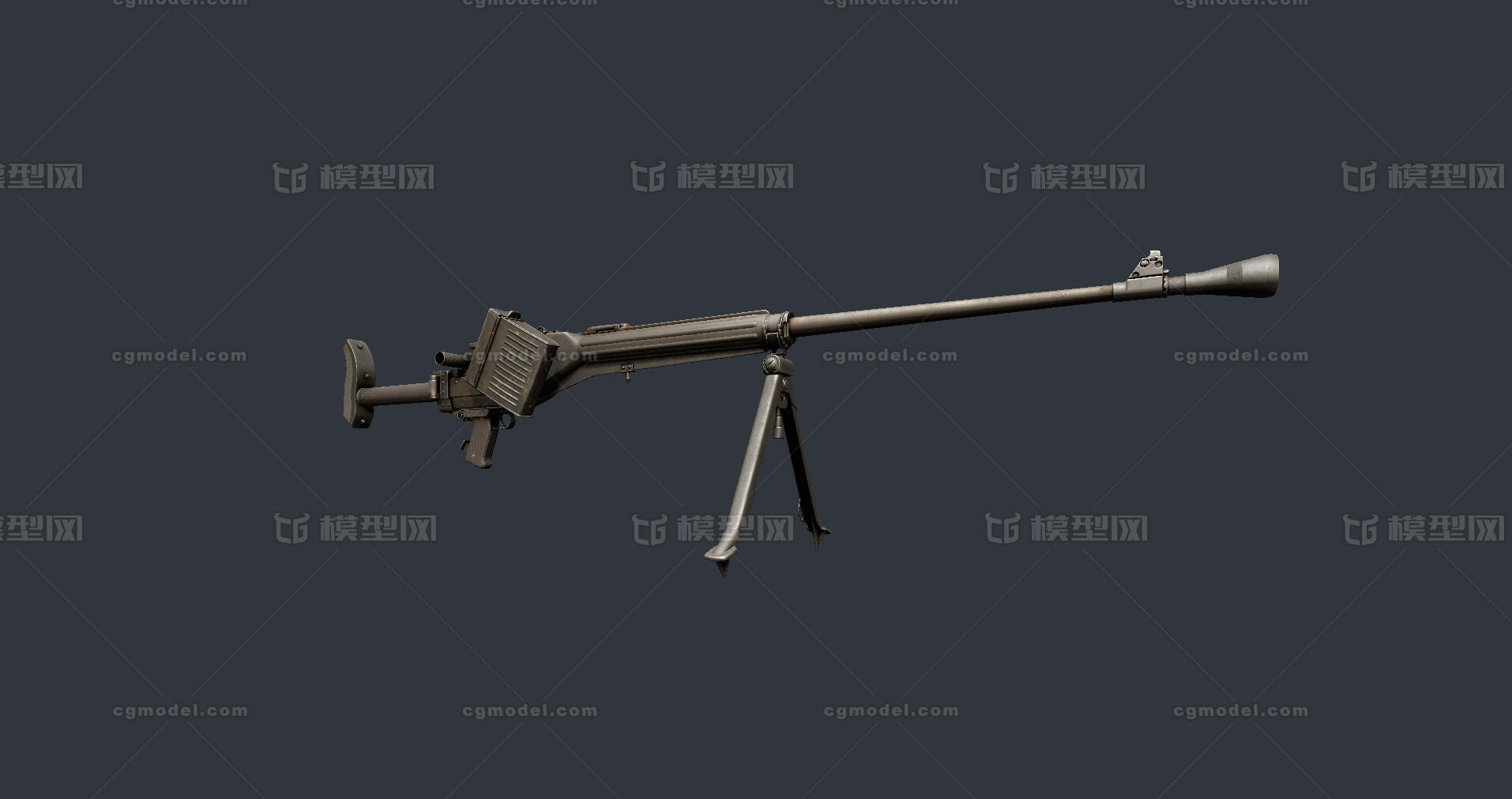 PBR次世代写实德国纳粹PzB41反坦克枪模型模型-枪械模型模型库-3ds Max(.max)模型下载-cg模型网