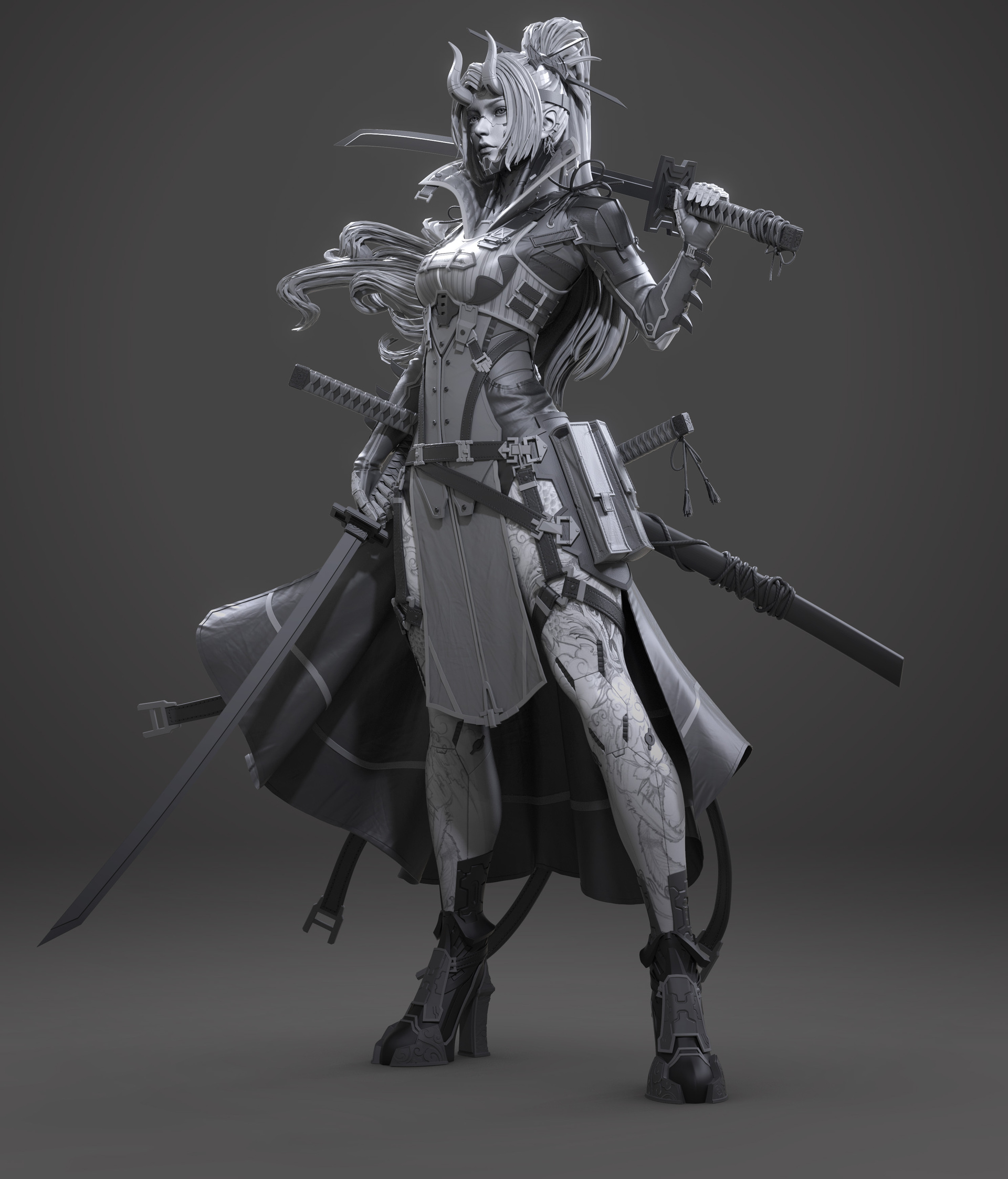 Female Ninja（WIP）模型 - 角色/人物/生物 - 作品模型 - CG模型网