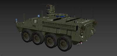 美国M1126装甲运兵车模型-装甲车／坦克模型库-3ds Max(.max)模型下载-cg模型网