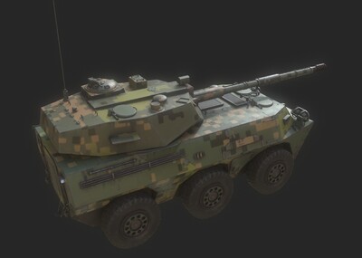 PBR 中国PTL02突击炮PTL-02模型-火炮器械模型库-3D Studio(.3ds)模型下载-cg模型网
