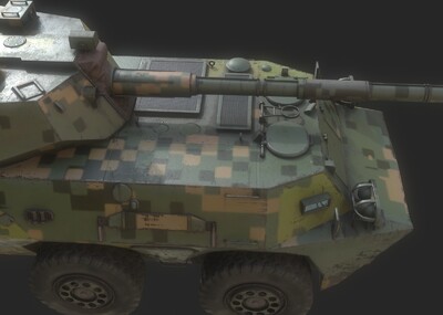 PBR 中国PTL02突击炮PTL-02模型-火炮器械模型库-3D Studio(.3ds)模型下载-cg模型网