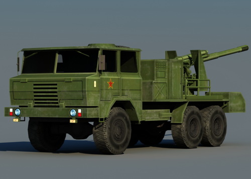 国产武器装备PCL09车载卡车炮 122mm火炮模型-装甲车／坦克模型库-3ds Max(.max)模型下载-cg模型网