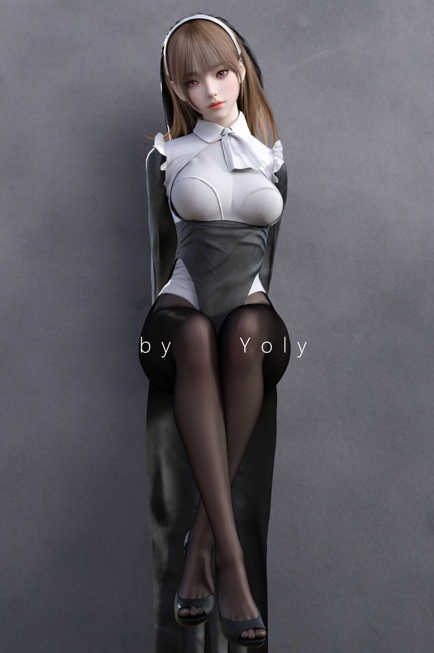 Yoly 莜莉 #101 修女 cos模型 - 角色/人物/生物 - 作品模型 - CG模型网