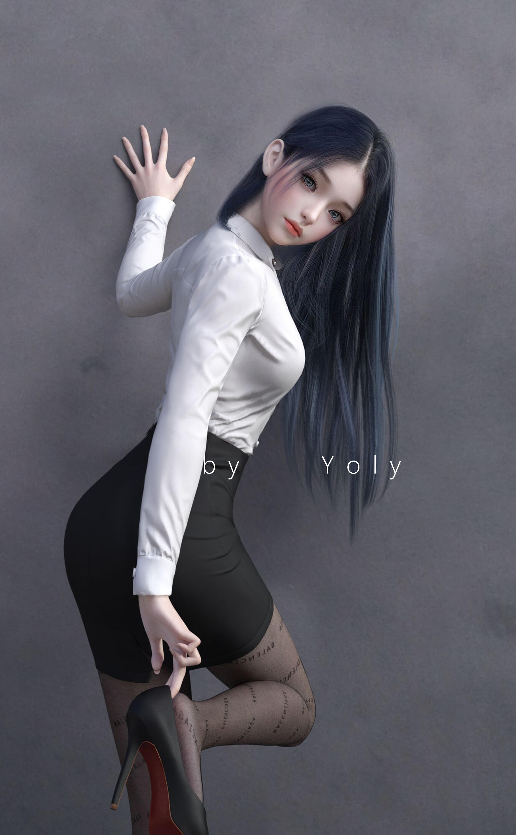 Yoly 莜莉 #100 jk少女 ol制服模型 - 角色/人物/生物 - 作品模型 - CG模型网