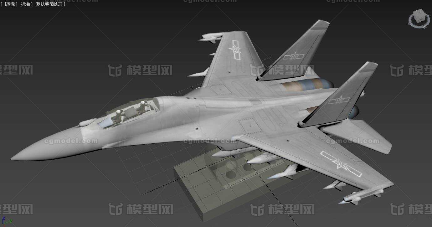 最强侧卫战斗机歼16D J16D模型-军用飞机模型库-3ds Max(.max)模型下载-cg模型网