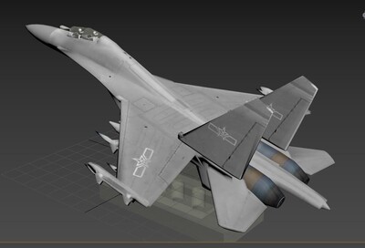 最强侧卫战斗机歼16D J16D模型-军用飞机模型库-3ds Max(.max)模型下载-cg模型网