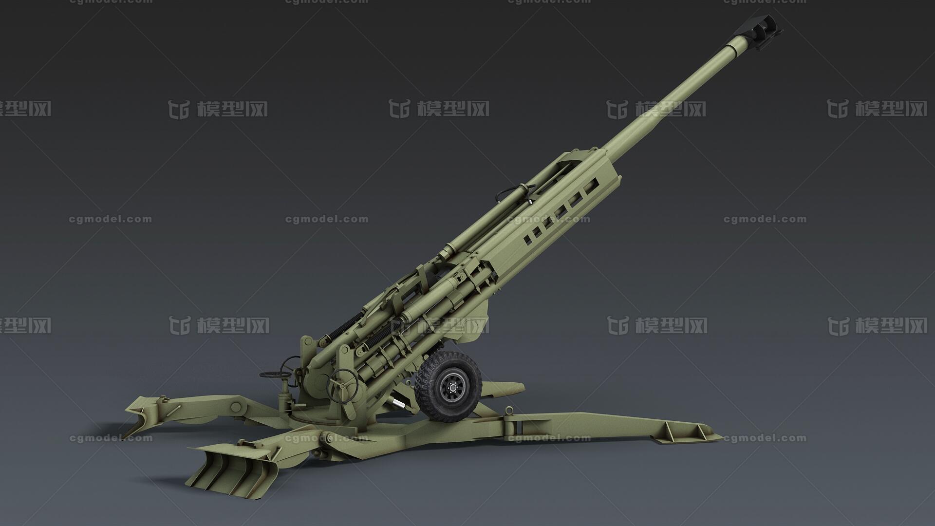M777榴弹炮 155毫米榴弹炮模型-火炮器械模型库-3ds Max(.max)模型下载-cg模型网