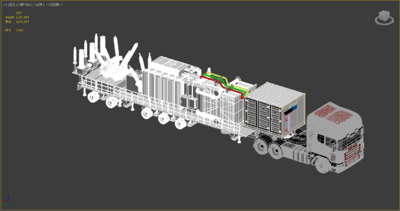 110/10kV预装式移动变电站卡车车载变压器集成模块电力应模型-工程车模型库-3ds Max(.max)模型下载-cg模型网