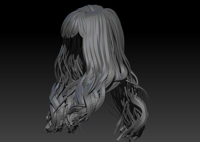 头发 女性头发模型-器官模型库-OBJ(.obj/.mtl)模型下载-cg模型网