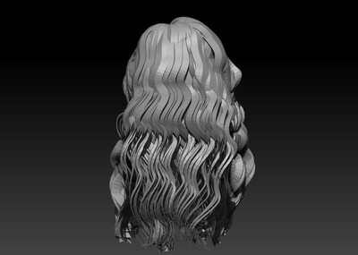 头发 女性头发模型-器官模型库-OBJ(.obj/.mtl)模型下载-cg模型网