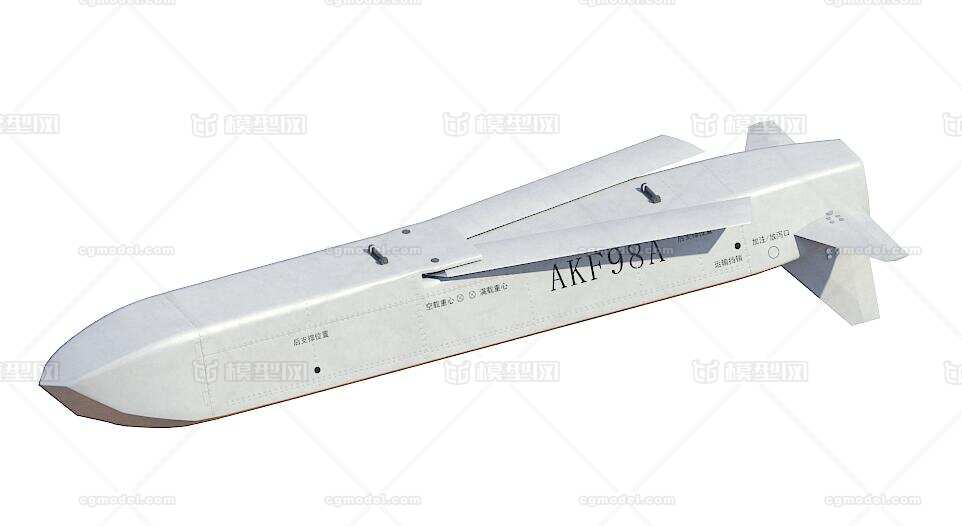 中国空军 AKF98A巡航导弹（歼16挂载版）模型-其他器械模型库-3ds Max(.max)模型下载-cg模型网