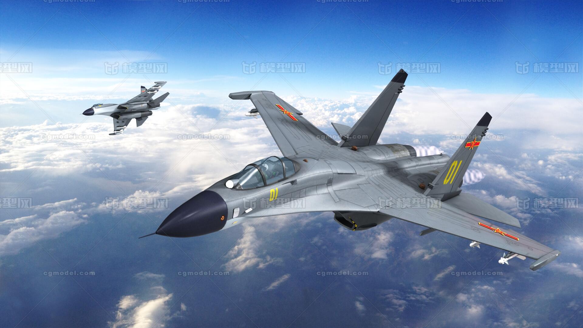 歼16 歼-16模型-军用飞机模型库-3ds Max(.max)模型下载-cg模型网
