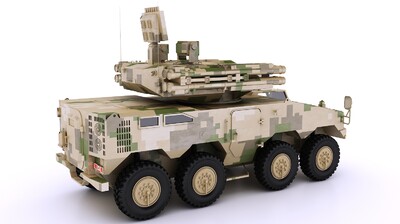 国产 625E弹炮结合武器系统模型-火炮器械模型库-3ds Max(.max)模型下载-cg模型网