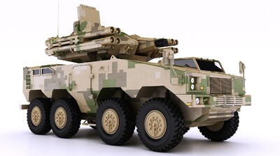 国产 625E弹炮结合武器系统模型-火炮器械模型库-3ds Max(.max)模型下载-cg模型网