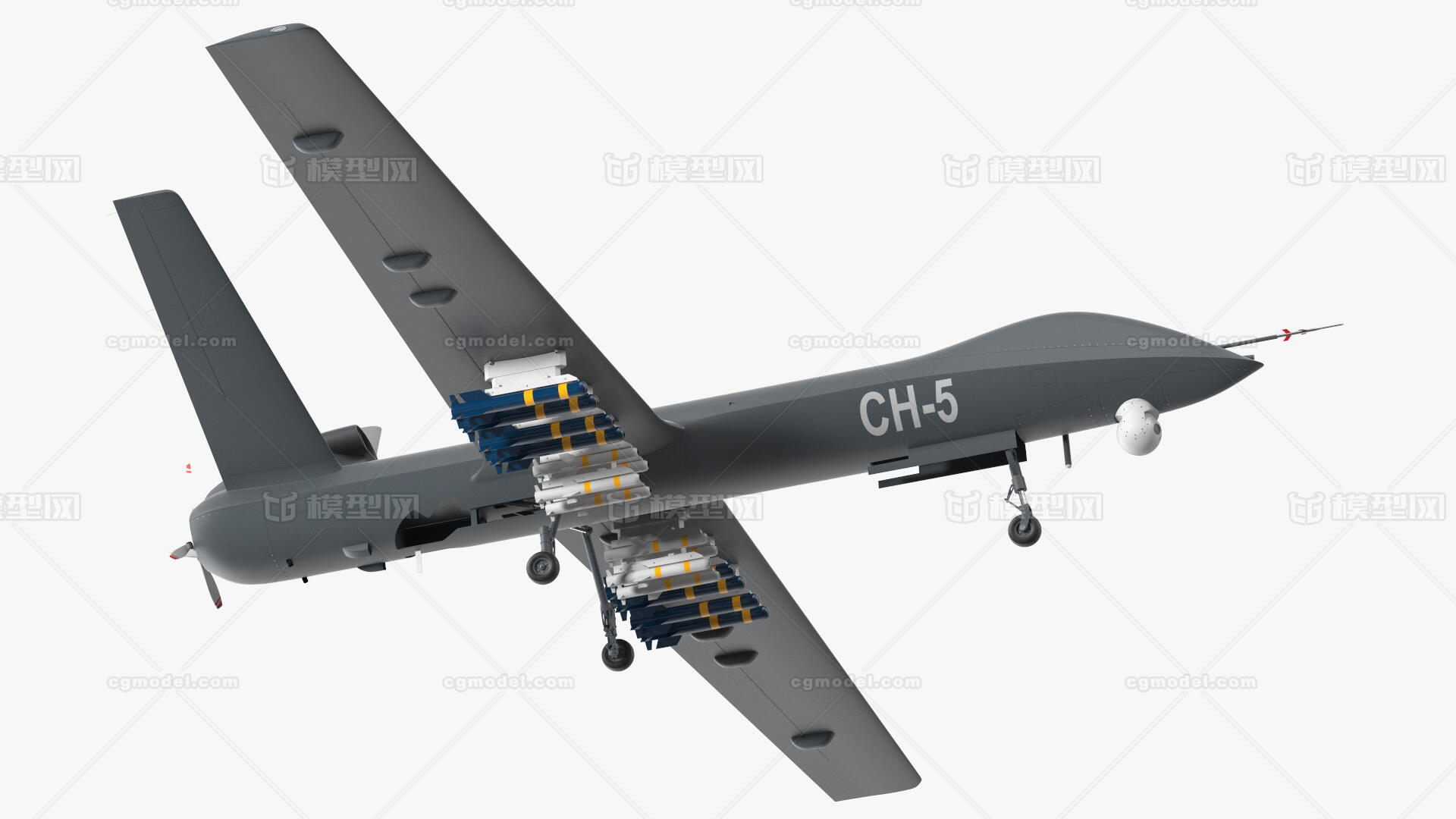彩虹-5无人机 CH-5模型-无人机模型库-3ds Max(.max)模型下载-cg模型网