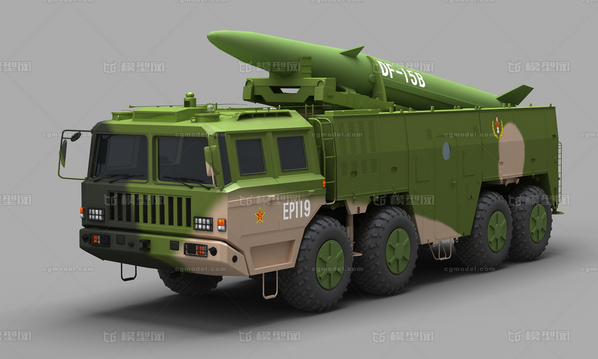 DF-15B导弹 东风15B模型-火炮器械模型库-3ds Max(.max)模型下载-cg模型网