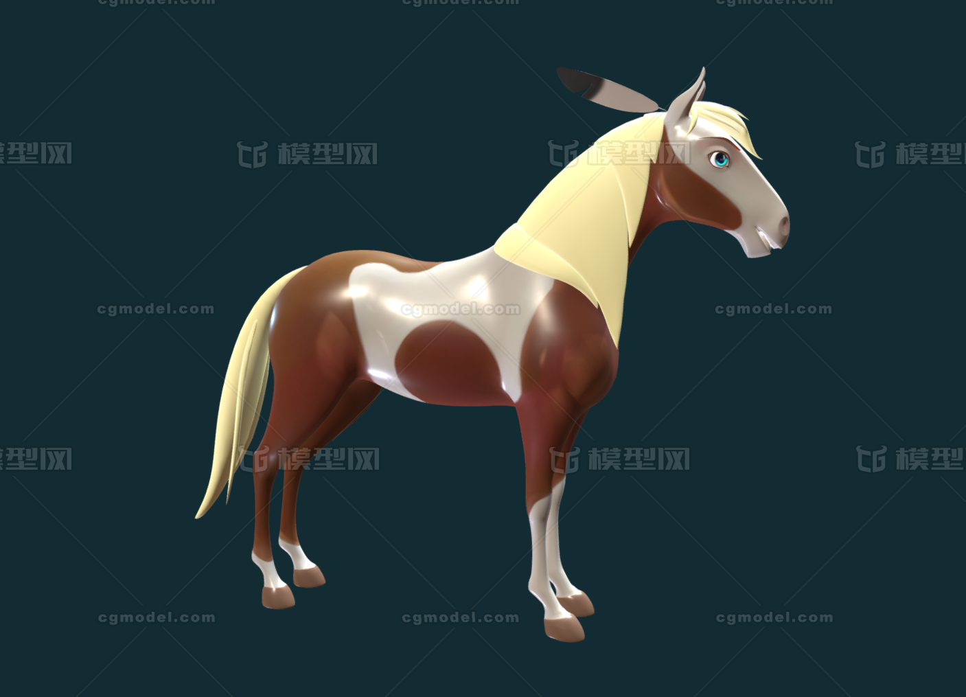 卡通马 宝马模型-哺乳模型库-3ds Max(.max)模型下载-cg模型网