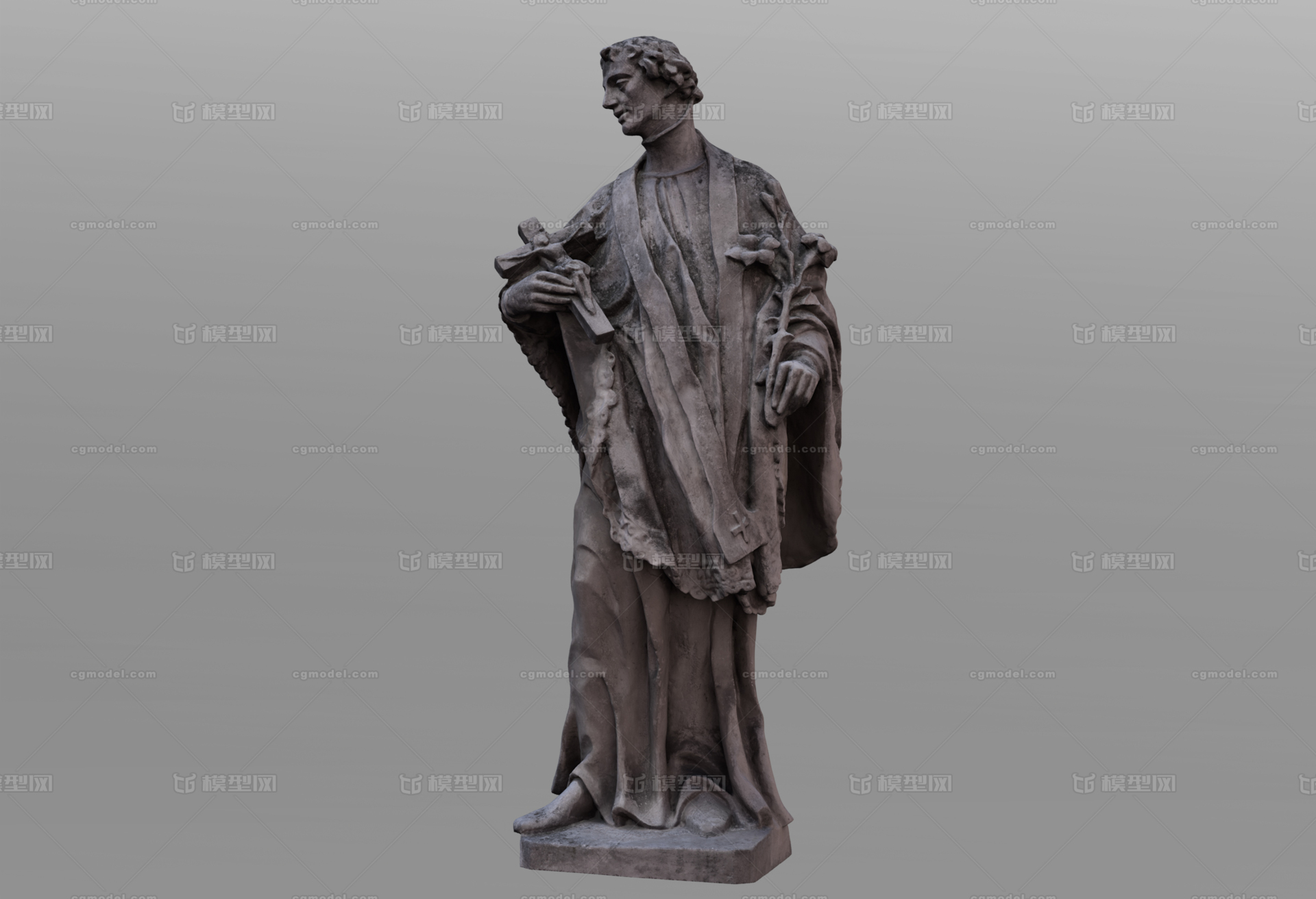 雕塑作品《Hl. Aloisius模型-历史人物模型库-glTF(.gltf/.glb)模型下载-cg模型网
