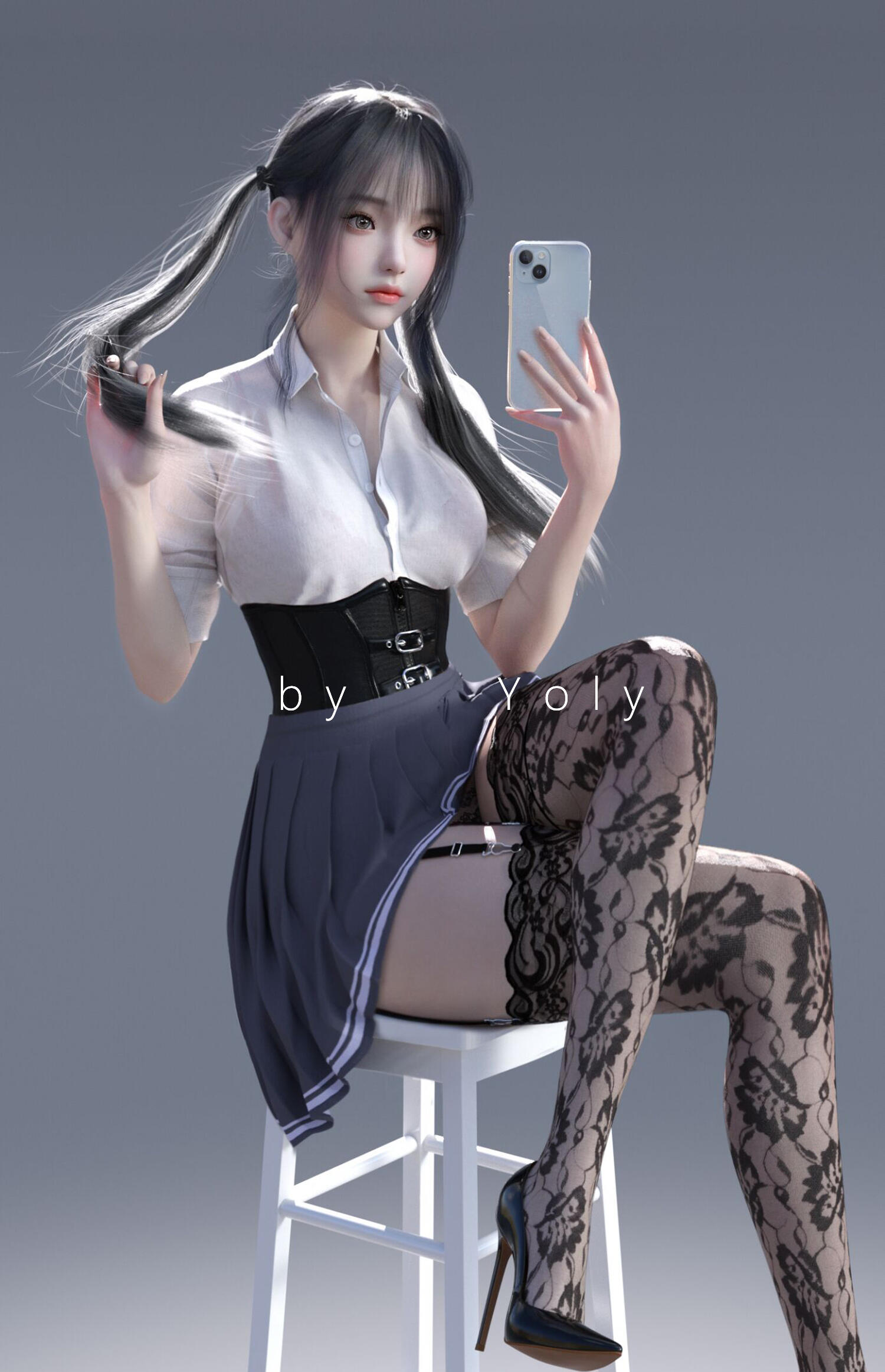 Yoly 莜莉 #092 jk少女模型 - 角色/人物/生物 - 作品模型 - CG模型网