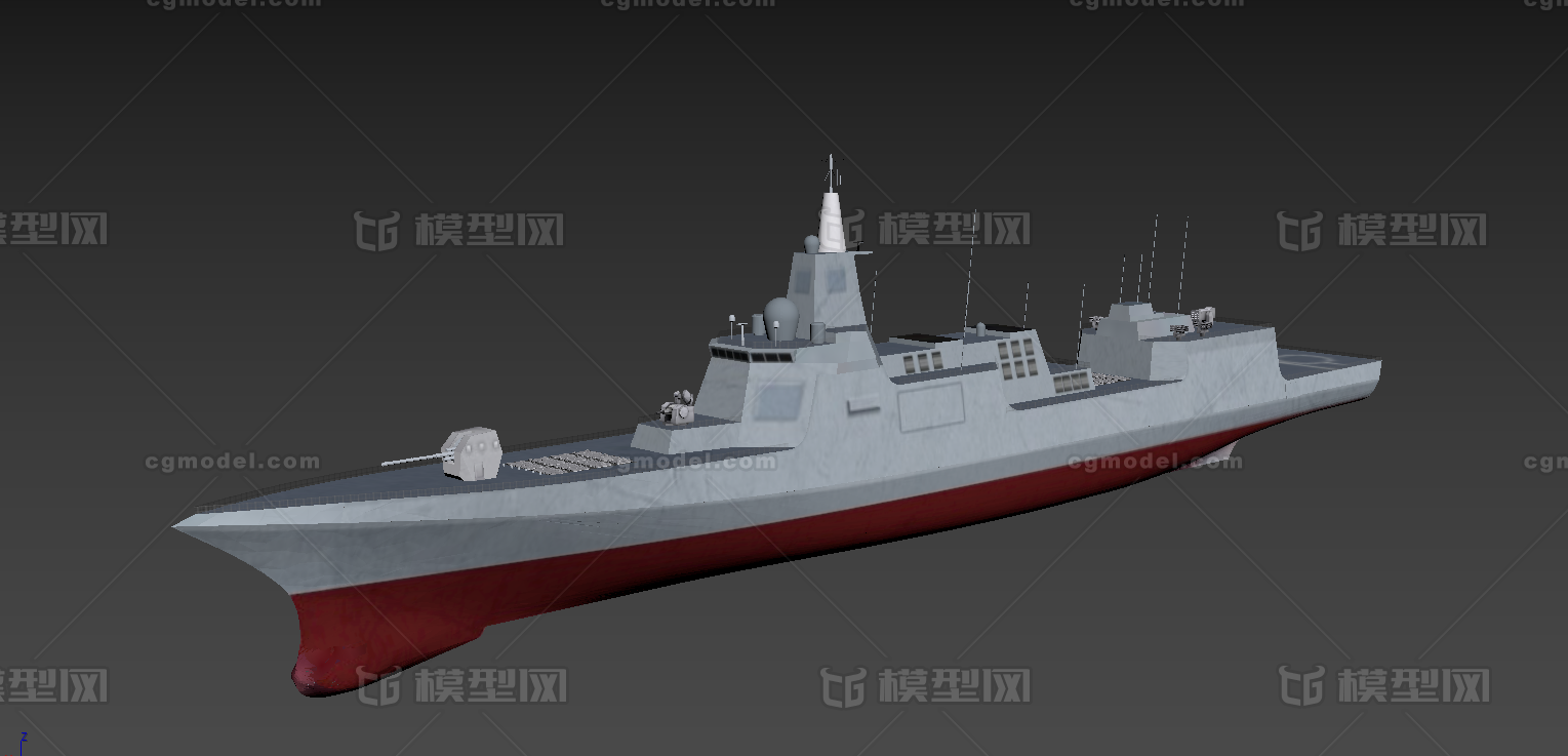 中国055型驱逐舰（英文：Type 055模型-军舰模型库-3ds Max(.max)模型下载-cg模型网