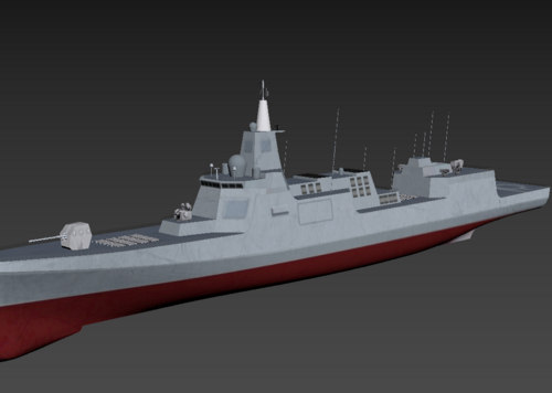 中国055型驱逐舰（英文：Type 055模型-军舰模型库-3ds Max(.max)模型下载-cg模型网