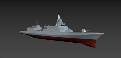 中国055型驱逐舰（英文：Type 055模型-军舰模型库-3ds Max(.max)模型下载-cg模型网