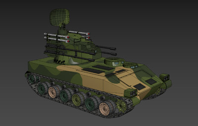 PGZ-04式4管25mm自行高炮 炮弹结合系统模型-装甲车／坦克模型库-3ds Max(.max)模型下载-cg模型网