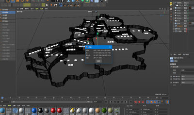 C4D R24新疆地形高程行政区域交通图模型-自然场景模型库-Cinema 4D(.c4d)模型下载-cg模型网