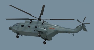 SA321超黄蜂直升机三维模型模型-军用飞机模型库-AutoCAD(.dwg)模型下载-cg模型网