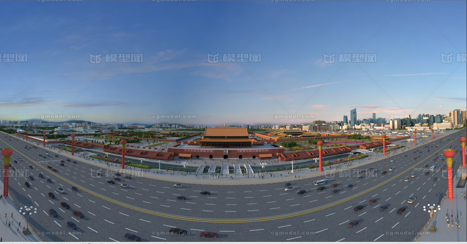 天安门广场 长安街模型-现代场景模型库-3ds Max(.max)模型下载-cg模型网