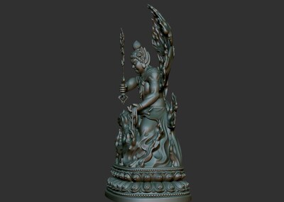 中式雕塑模型 不动明王模型-佛像雕塑模型库-3ds Max(.max)模型下载-cg模型网