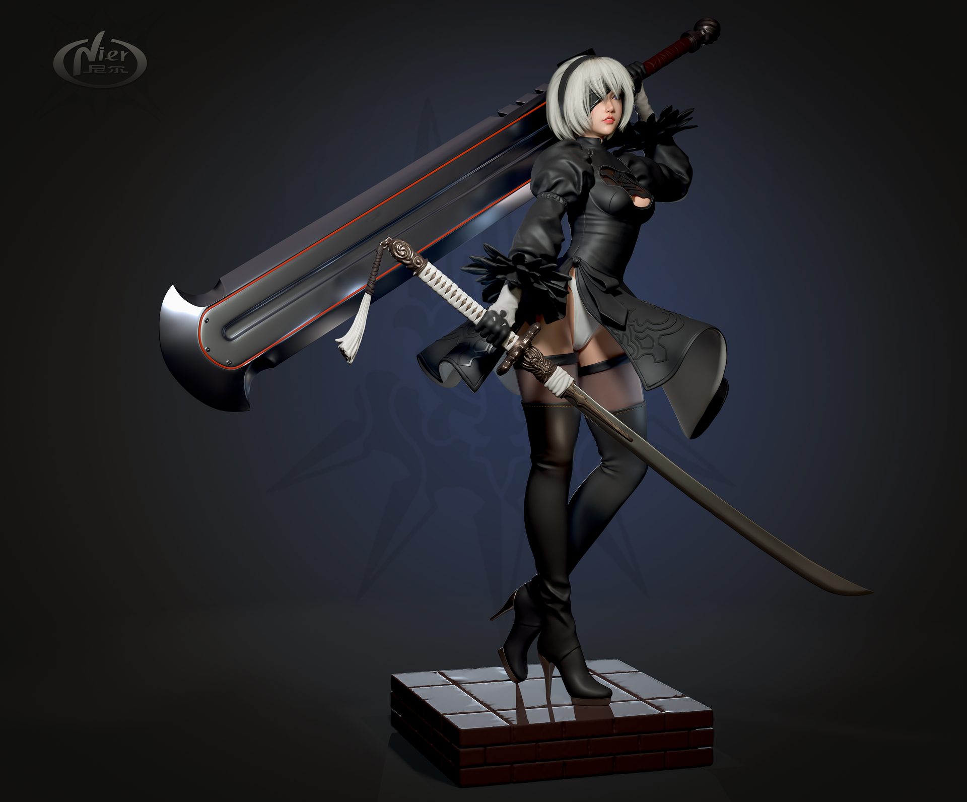 YoRHa No.2B模型 - 角色/人物/生物 - 作品模型 - CG模型网