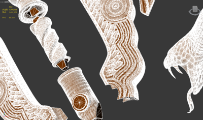 埃及法老权杖 黄金权杖 权利法杖 祭祀权杖 古董文物模型-文物器皿模型库-Blender(.blend)模型下载-cg模型网