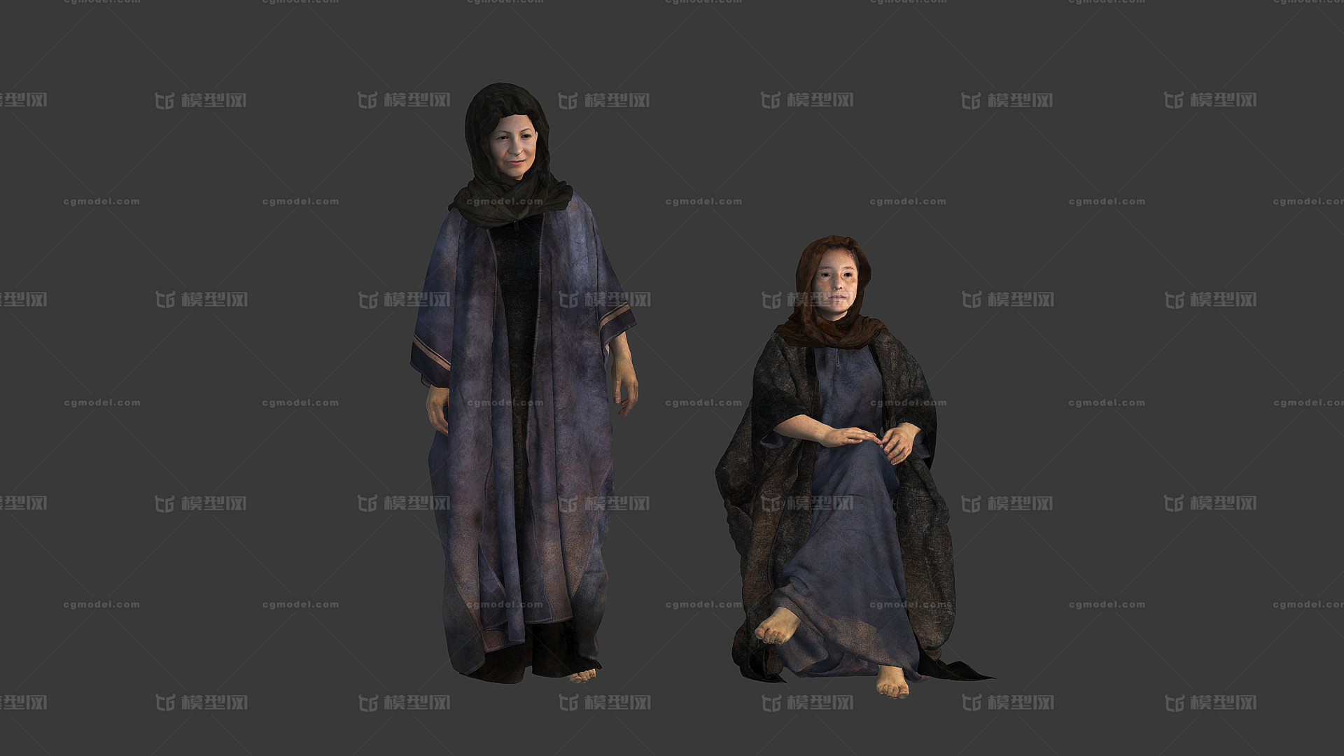 波斯人 中东妇女 阿拉伯人 异域风情女人模型-女人模型库-3ds Max(.max)模型下载-cg模型网