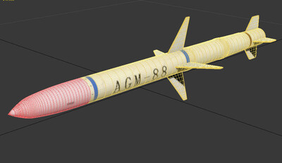 AGM-88反辐射导弹 AGM-88模型-其他器械模型库-3ds Max(.max)模型下载-cg模型网