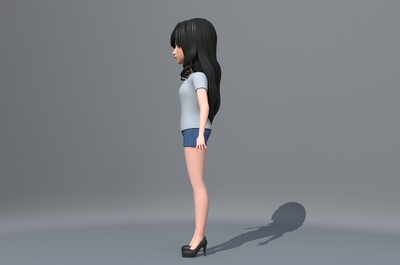 卡通女孩 女孩模型-女人模型库-Maya(.ma/.mb)模型下载-cg模型网