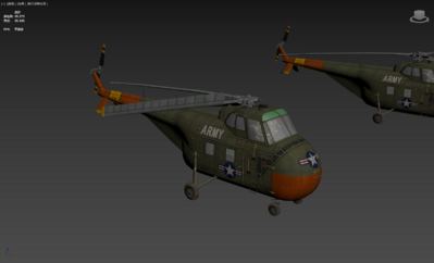 美国第一种实用通用直升机S-55/H-19/HO4S/HRS模型-军用直升机模型库-3ds Max(.max)模型下载-cg模型网