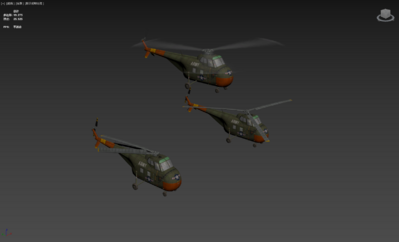 美国第一种实用通用直升机S-55/H-19/HO4S/HRS模型-军用直升机模型库-3ds Max(.max)模型下载-cg模型网