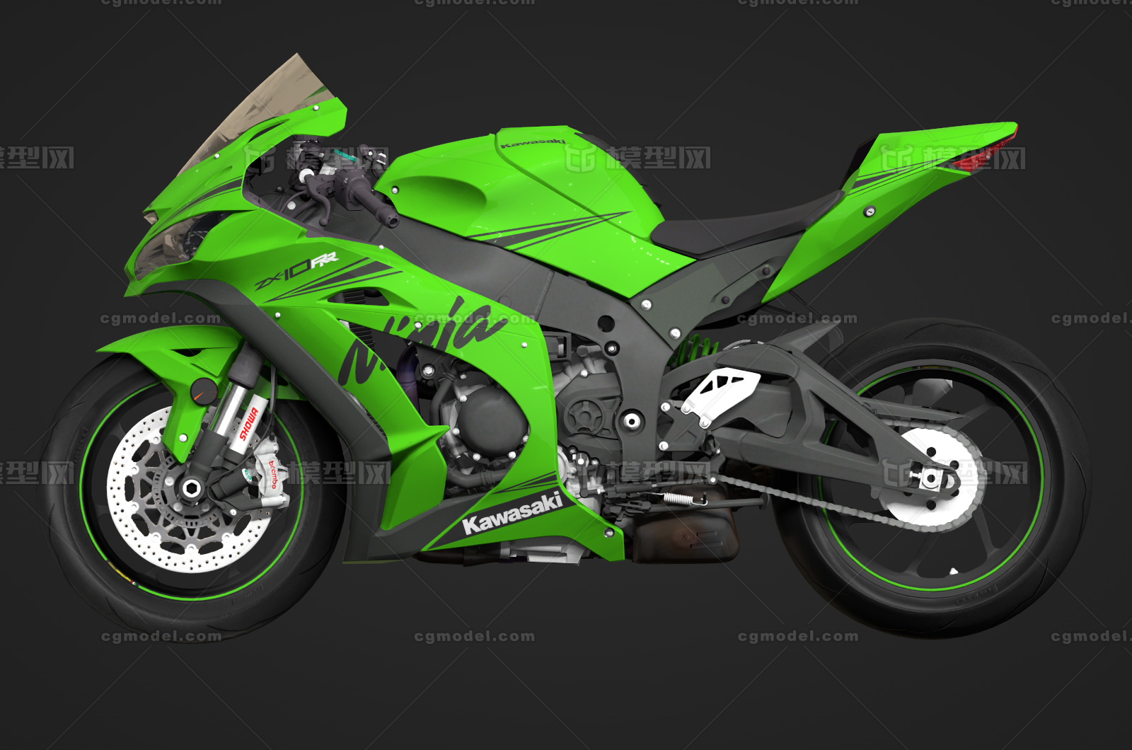 kaw-ninja-asaki ZX-10RR模型-摩托车模型库-Cinema 4D(.c4d)模型下载-cg模型网