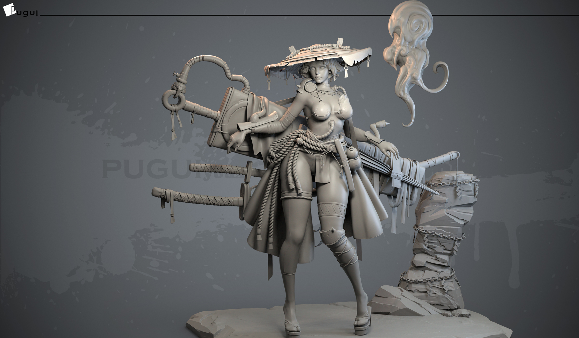 Pugui游戏--16期角色班田同学高模作品模型 - 角色/人物/生物 - 作品模型 - CG模型网