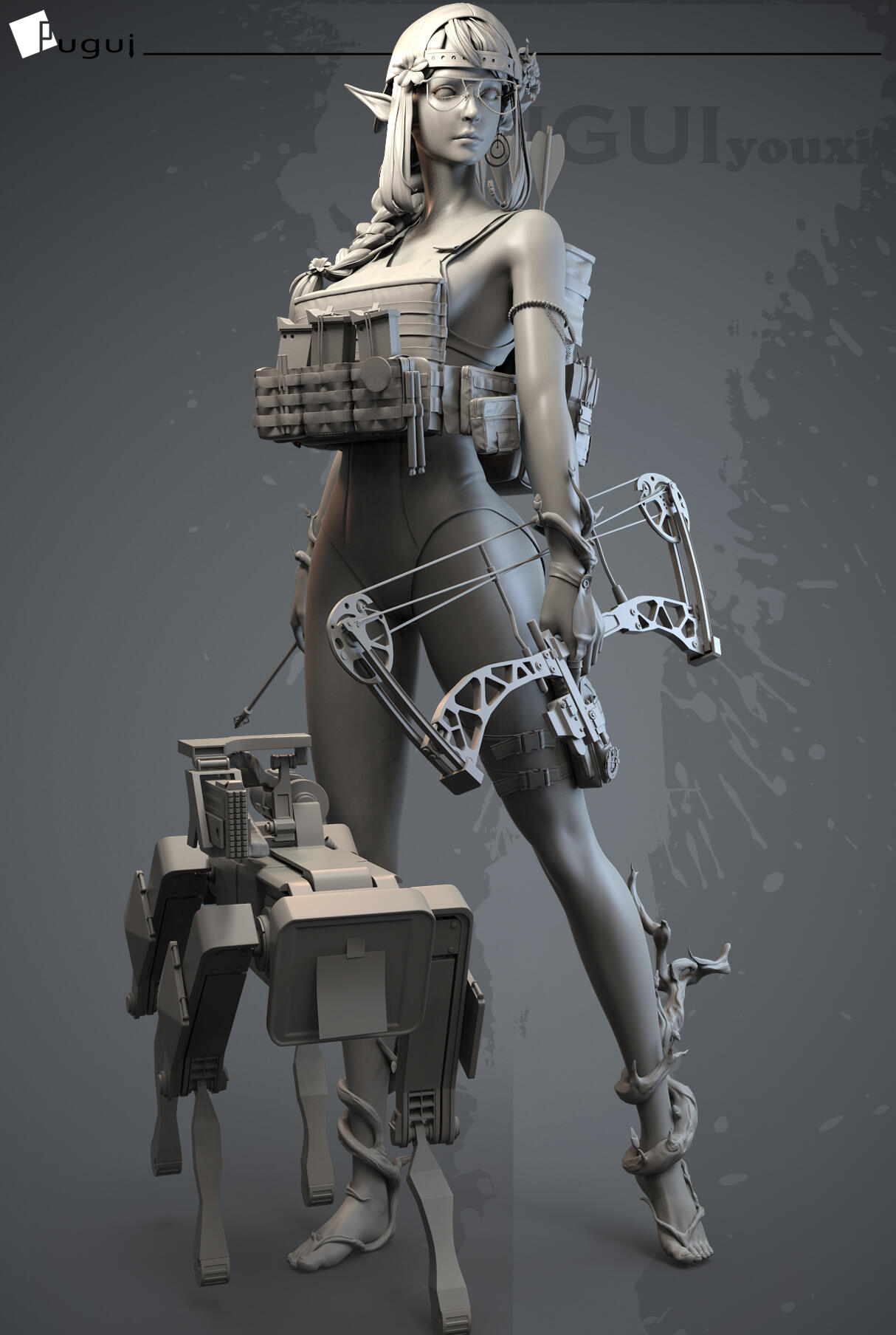 【pugui游戏】--16期角色精品班-滕**同学高模作品模型 - 角色/人物/生物 - 作品模型 - CG模型网