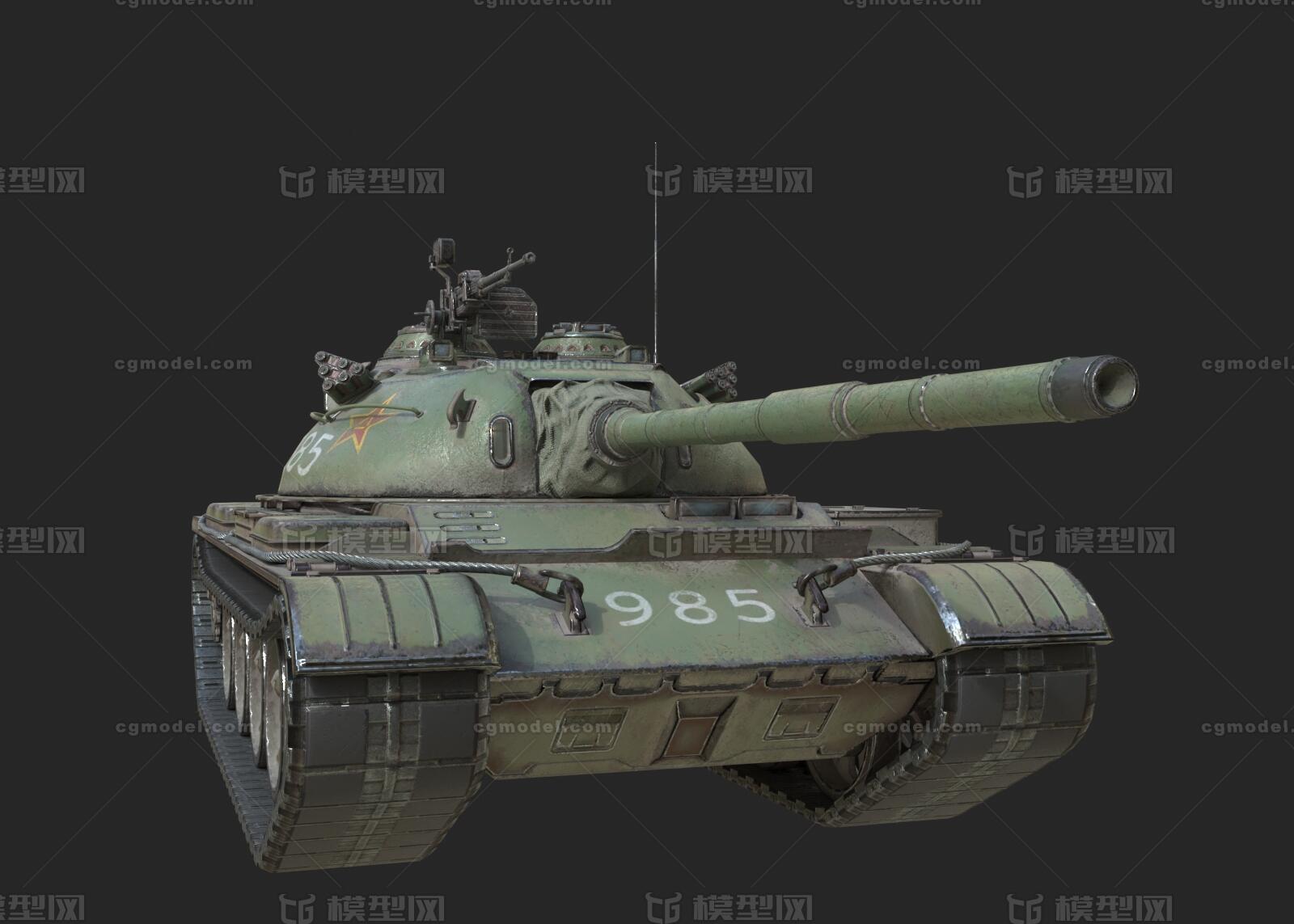 PBR 59式中型坦克模型-装甲车／坦克模型库-3D Studio(.3ds)模型下载-cg模型网