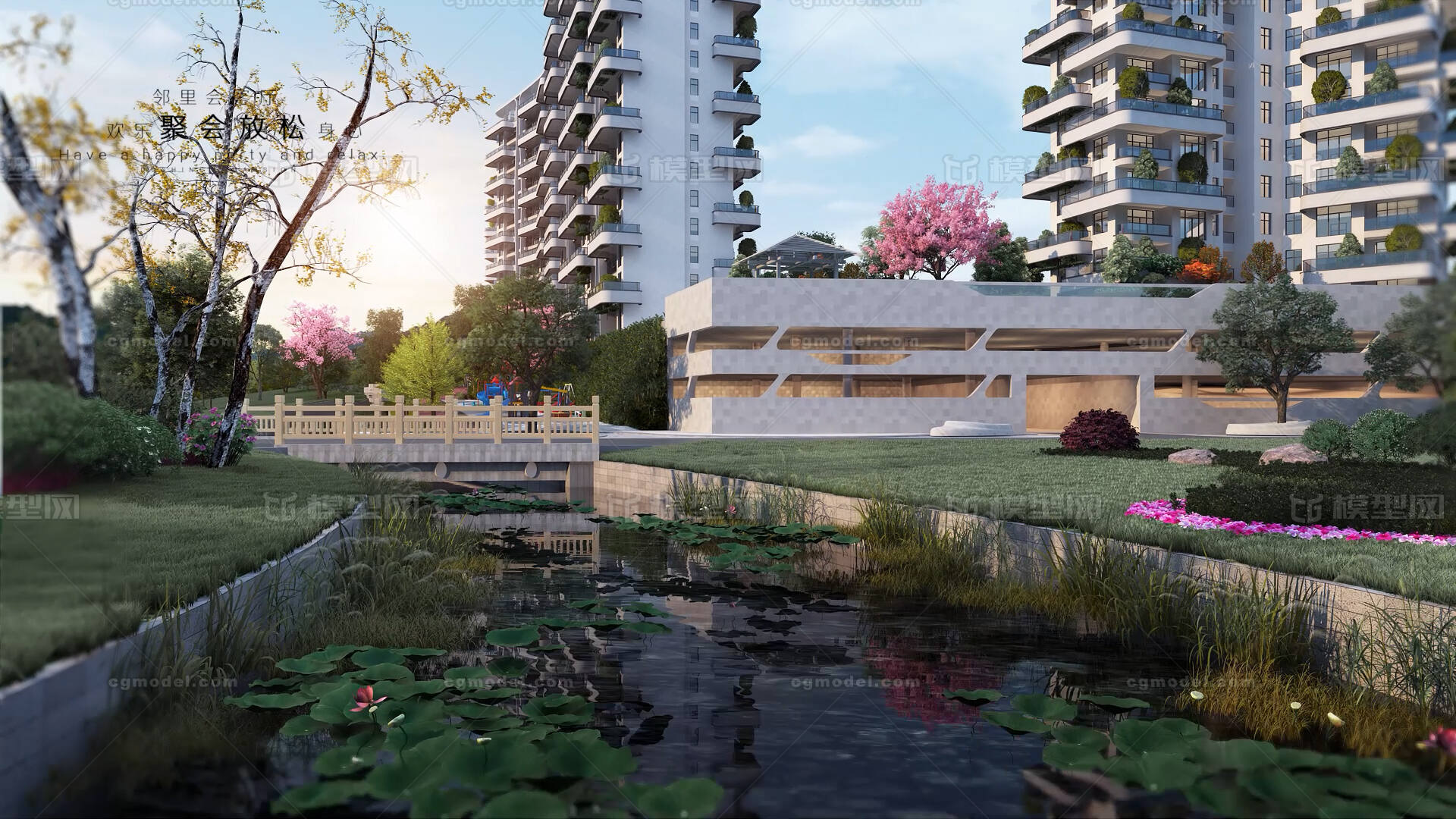 河边 沿河模型-现代场景模型库-3ds Max(.max)模型下载-cg模型网