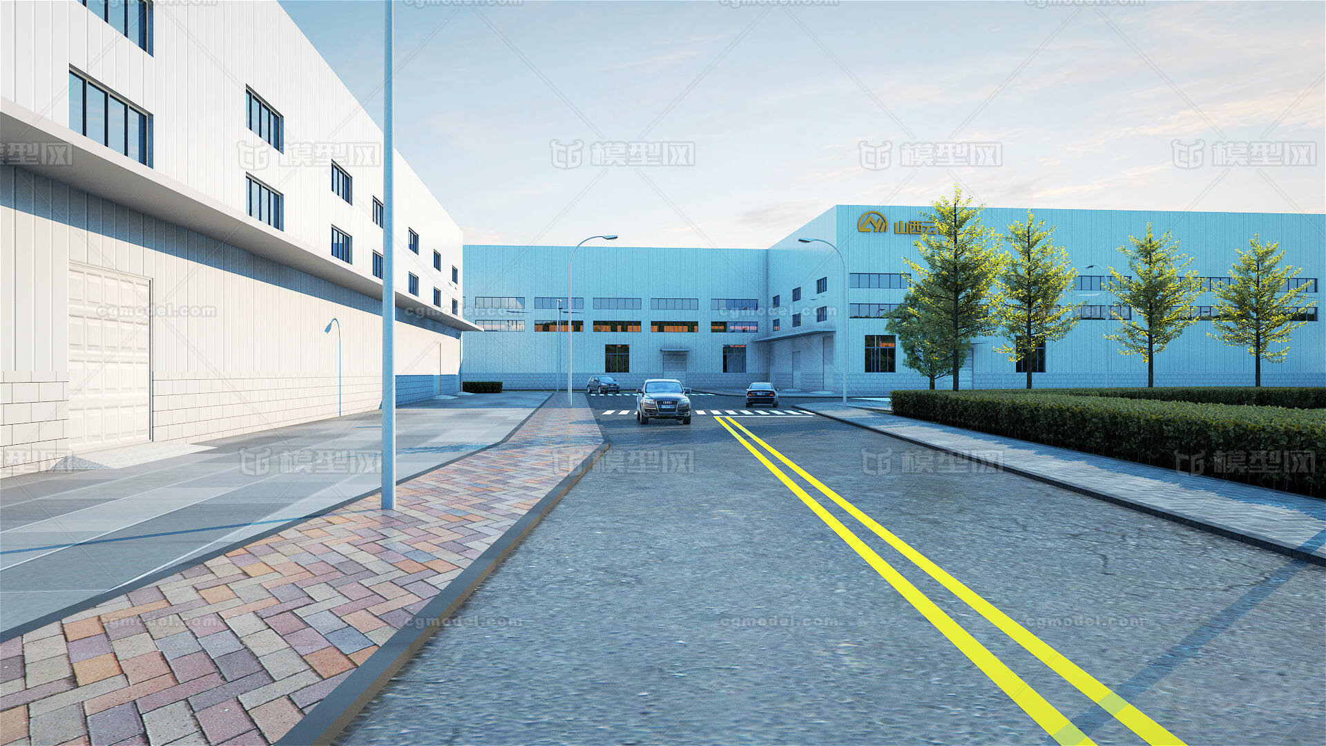 工厂 场地模型-现代场景模型库-3ds Max(.max)模型下载-cg模型网