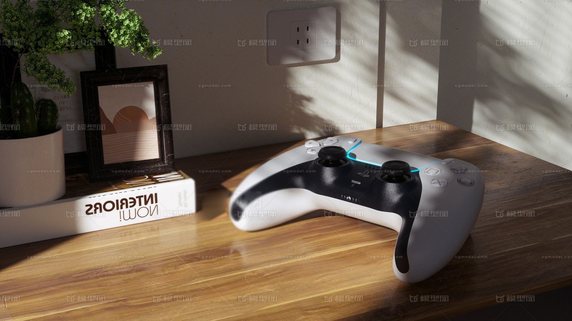 OC工程-PS5产品渲染场景工程模型-黄色模型库-Cinema 4D(.c4d)模型下载-cg模型网