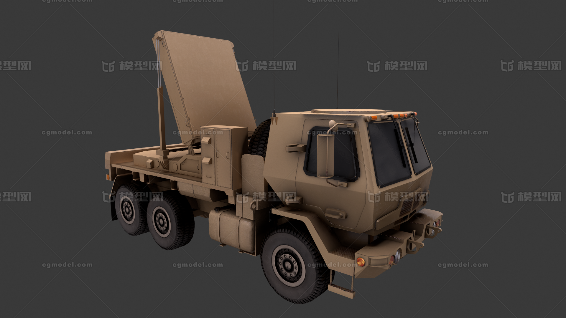 M1092炮位侦察雷达卡车模型-装甲车／坦克模型库-3ds Max(.max)模型下载-cg模型网