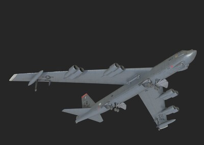 PBR 美国空军B52H模型-军用飞机模型库-3ds Max(.max)模型下载-cg模型网