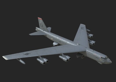 PBR 美国空军B52H模型-军用飞机模型库-3ds Max(.max)模型下载-cg模型网